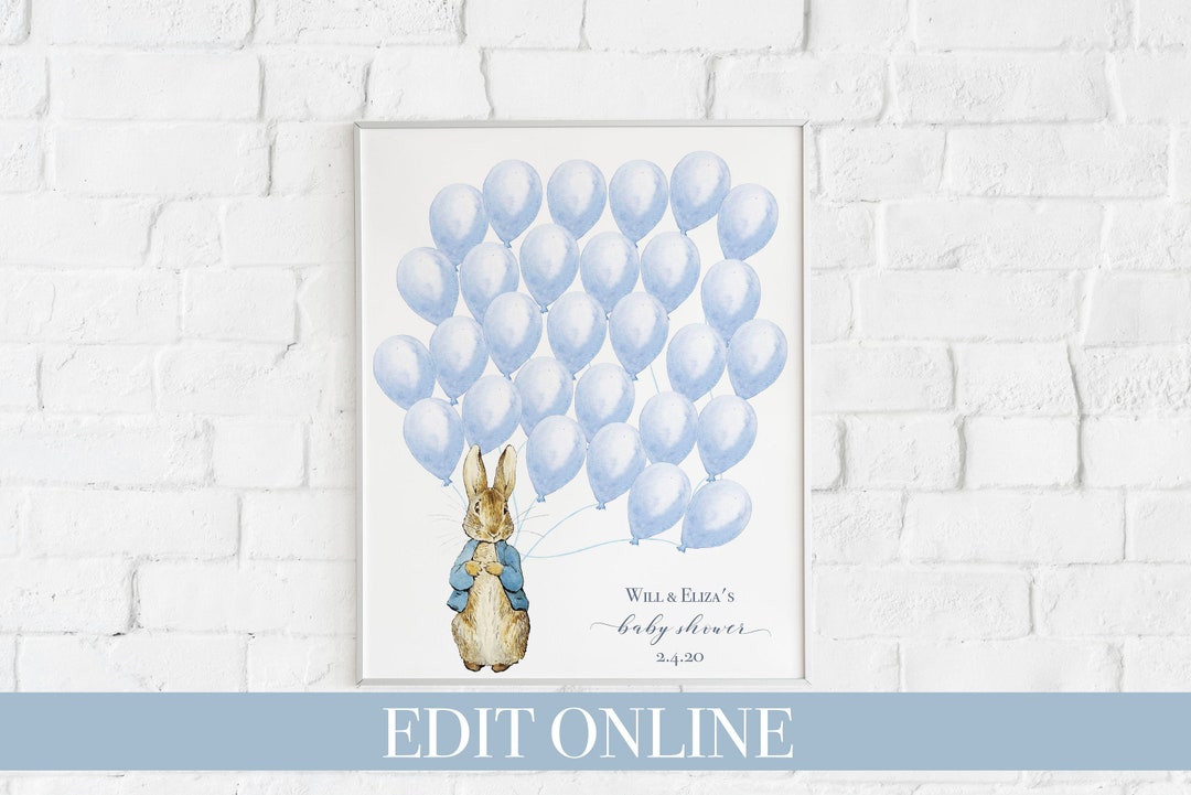 Peter Rabbit Guest Book Sign | Peter Rabbit Baby Shower | Peter Rabbit ...