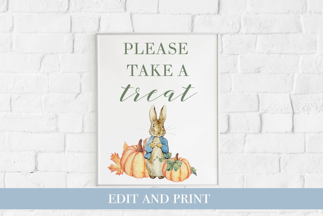 Autumn Peter Rabbit Treat Sign | Fall Peter Rabbit Birthday | Autumn ...