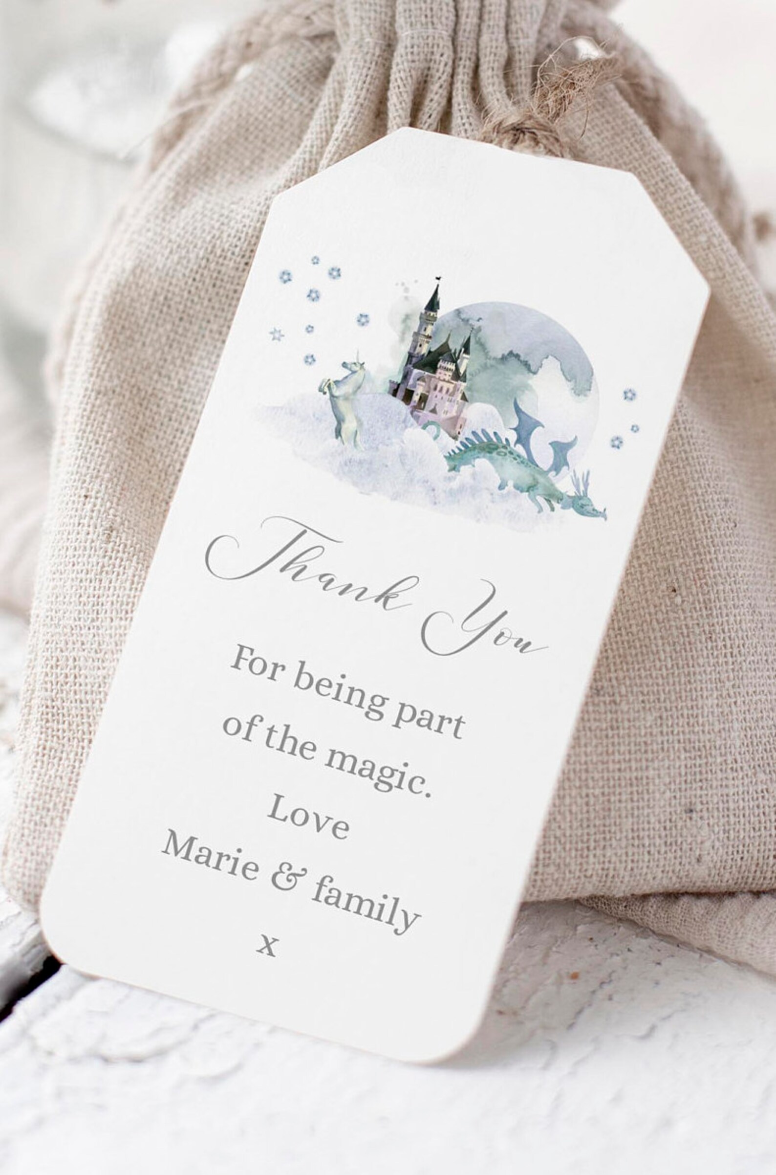 Fairytale Birthday Favour Tag Editable Dragon Favour Tag - Etsy UK