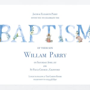 Peter Rabbit Baptism Invitation Blue Peter Rabbit Baptism Invitation ...