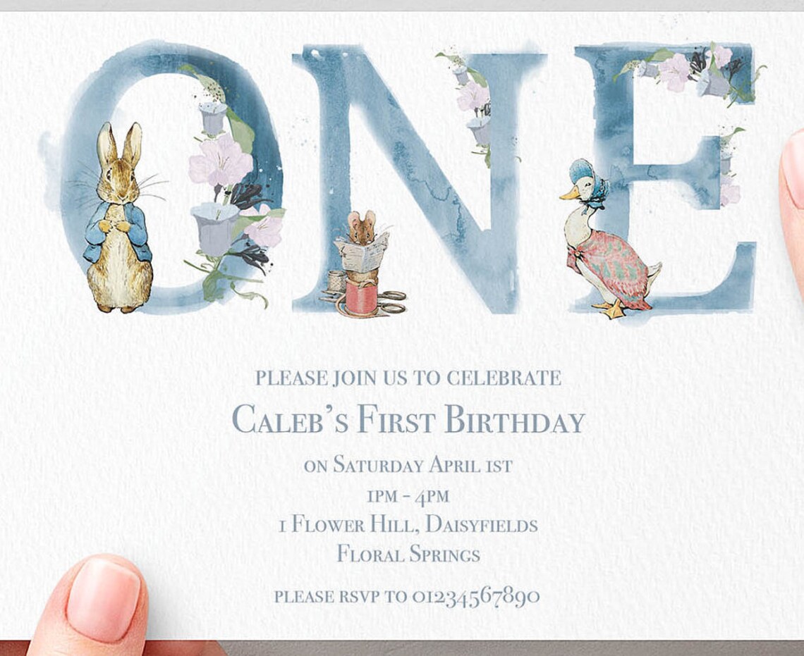 Peter Rabbit Invitation EDITABLE, 1st Birthday Boys Birthday Girls ...