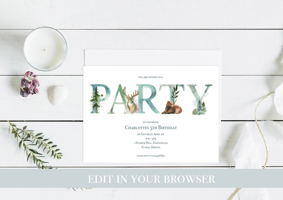 Woodland Birthday Invitation | INSTANT Download | Forest Party | Forest ...