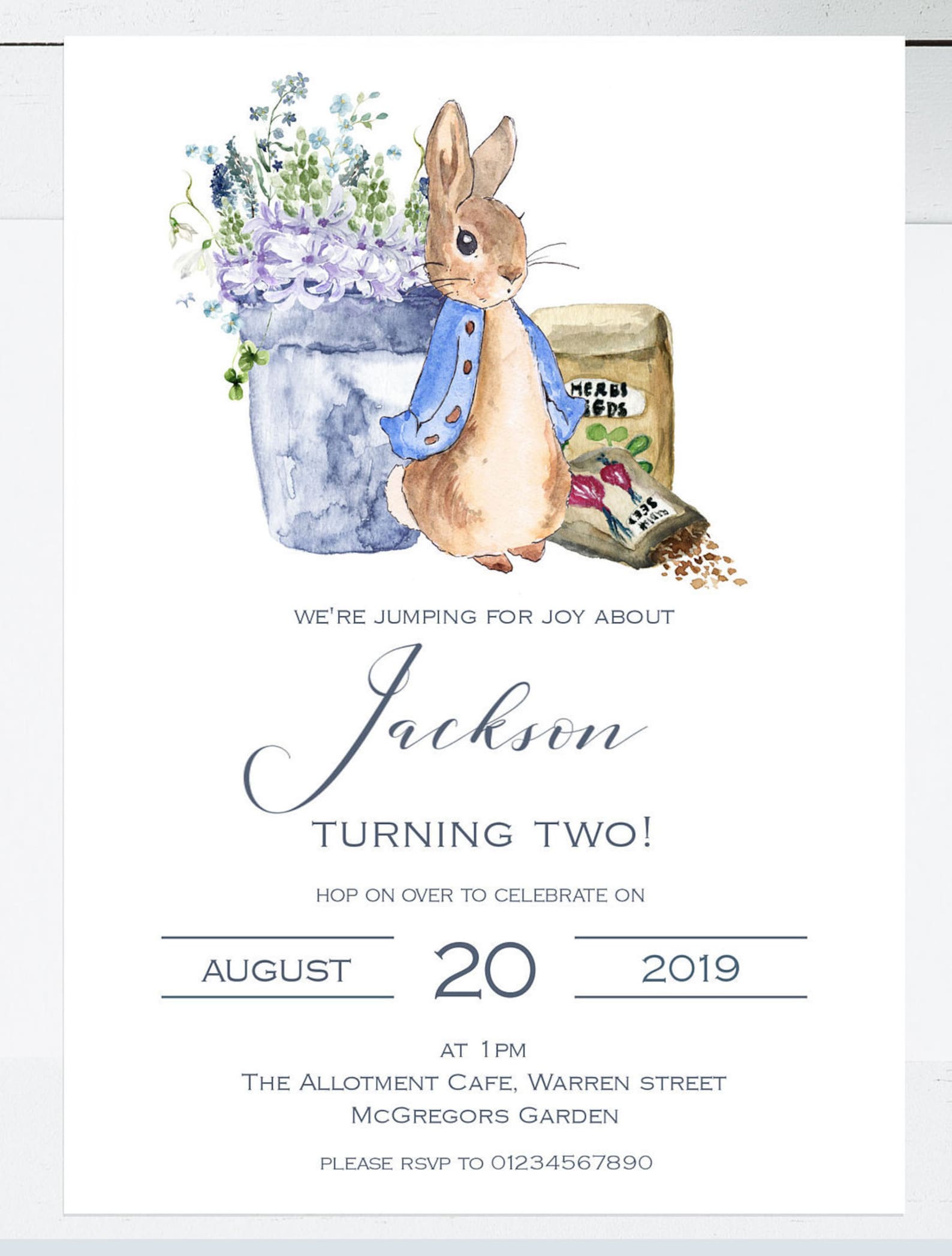 Floral Peter Rabbit Baby Shower Invitation Peter Rabbit - Etsy UK