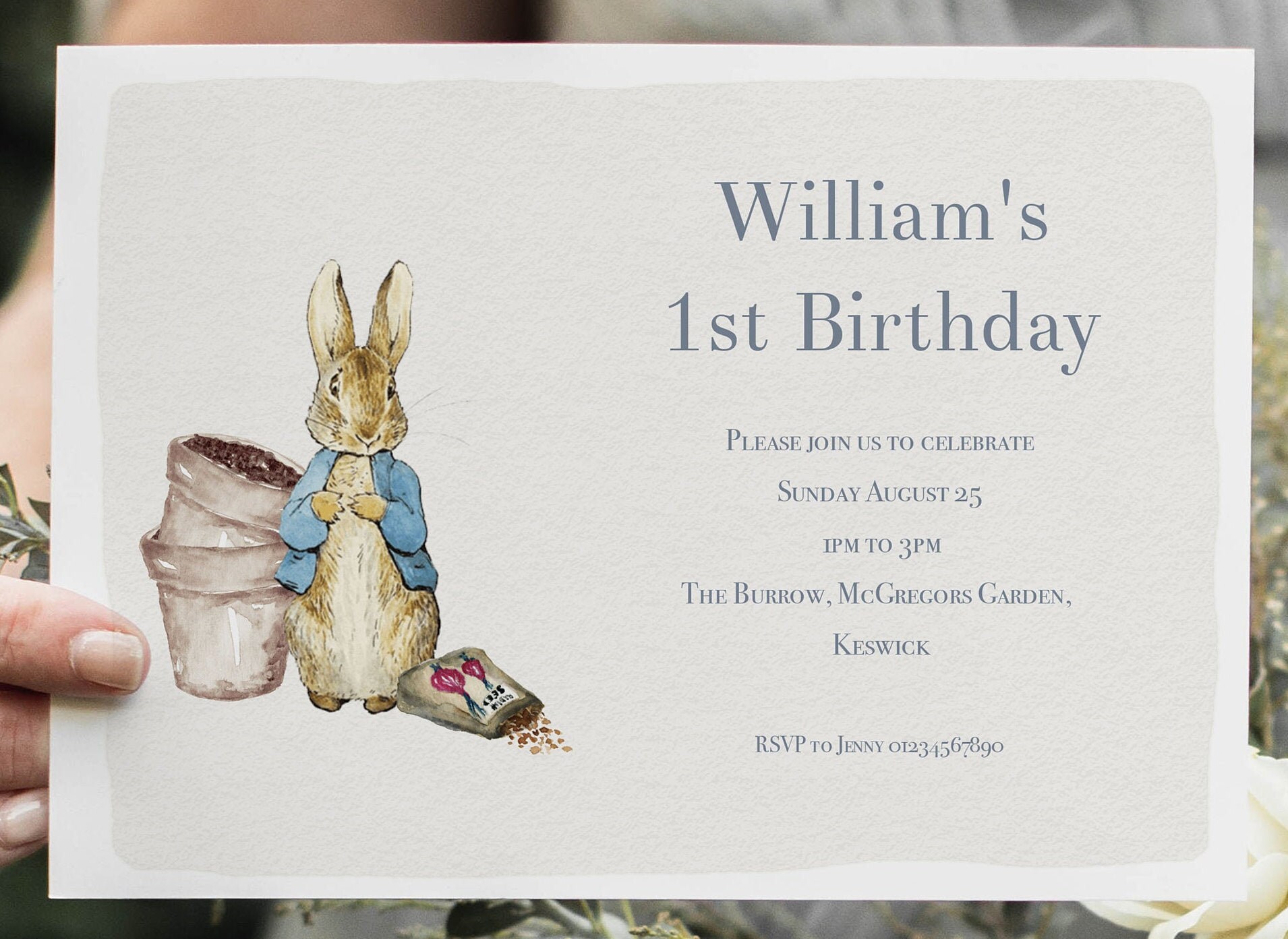 Peter Rabbit Invitation Peter Rabbit Baptism Invitation | Etsy