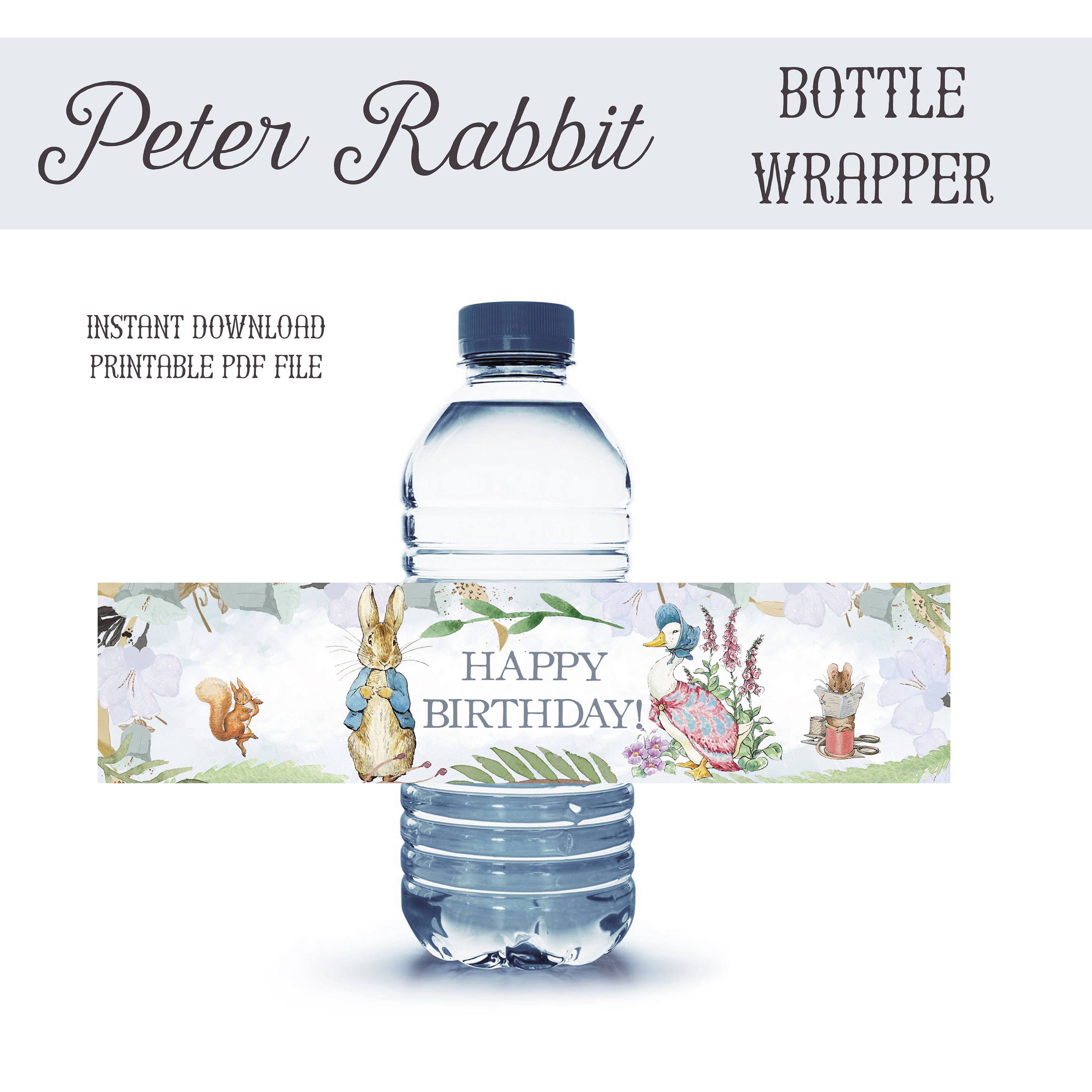 Peter Rabbit Bottle Wrappers Instant Download DIY Printable - Etsy