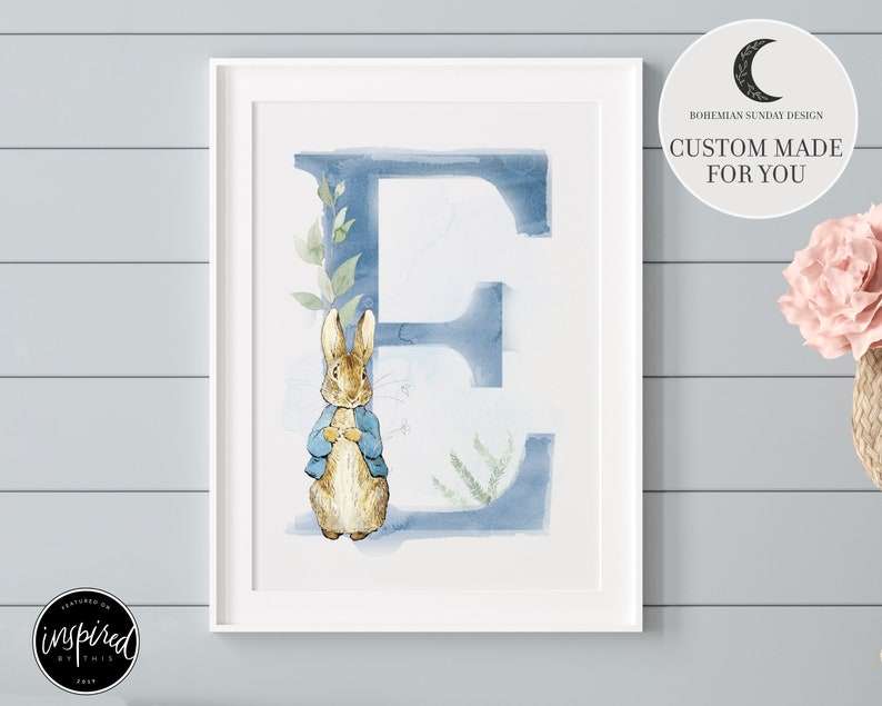 Peter Rabbit Nursery Printable Peter Rabbit Initial Print | Etsy