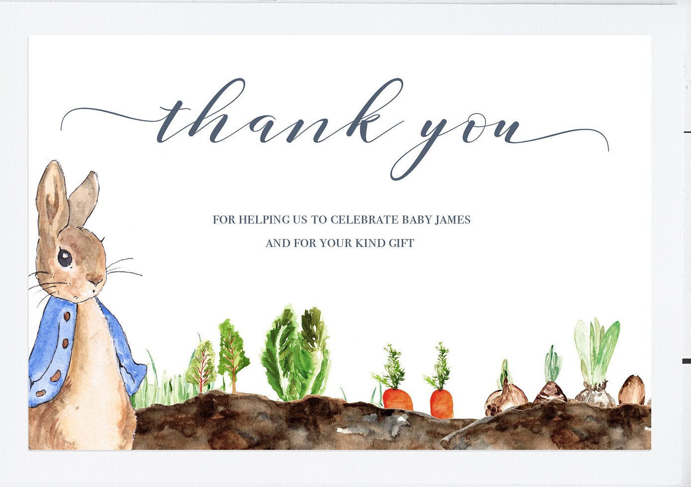 Peter Rabbit Thank You Card Peter Rabbit Birthday Rabbit - Etsy Australia