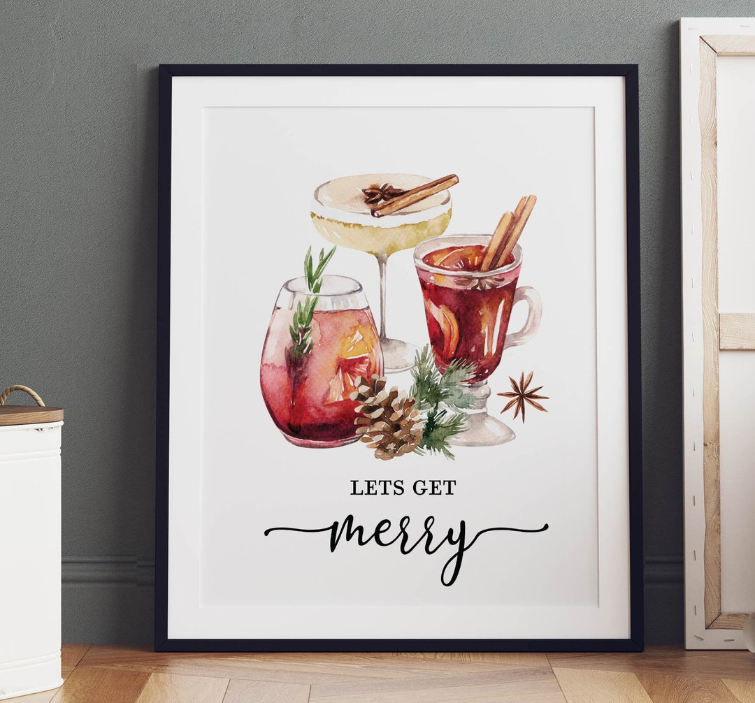 Christmas Bar Sign Christmas Cocktail Sign Christmas Wall Art Christmas ...