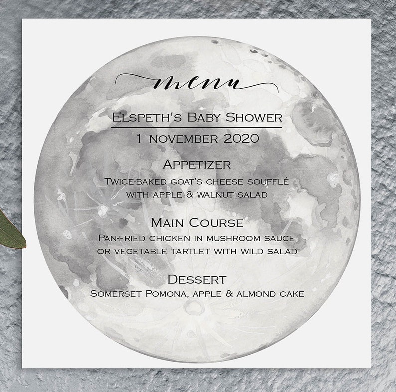 Moon Menu Editable Moon Menu Full Moon Party Celestial - Etsy