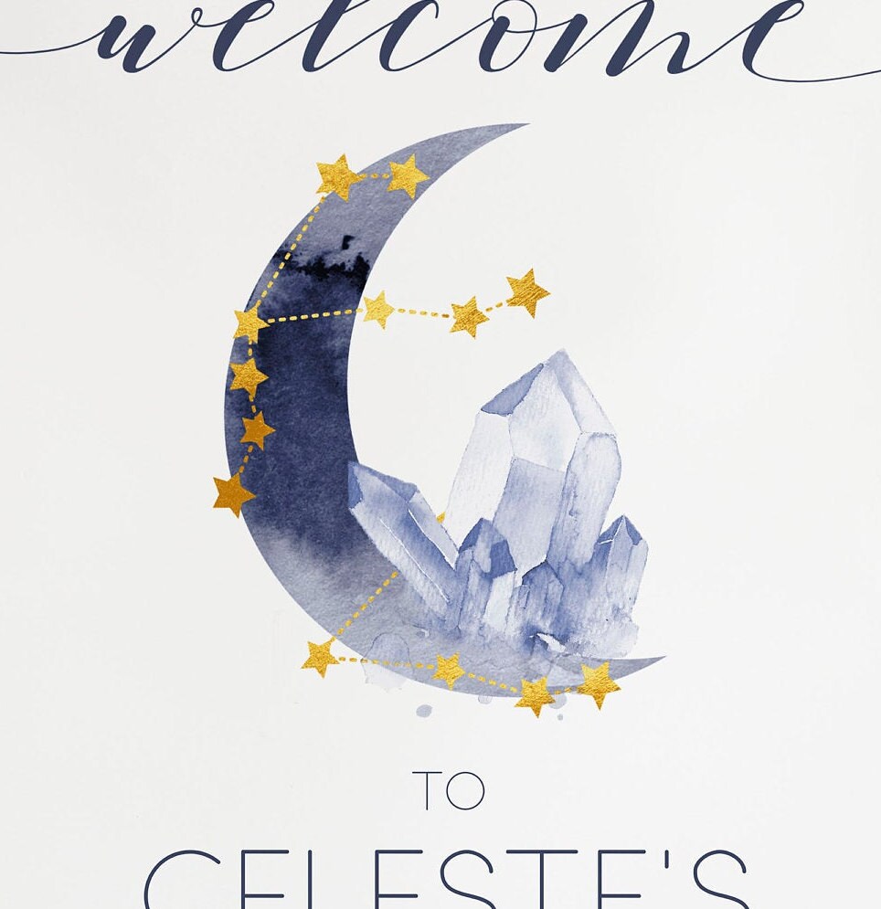 Moon Baby Shower Sign Constellation Baby Shower Celestial | Etsy