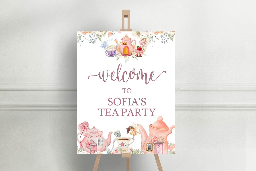 Fairy Tea Party Welcome Sign | Girls Fairy Party Sign | Garden Tea ...