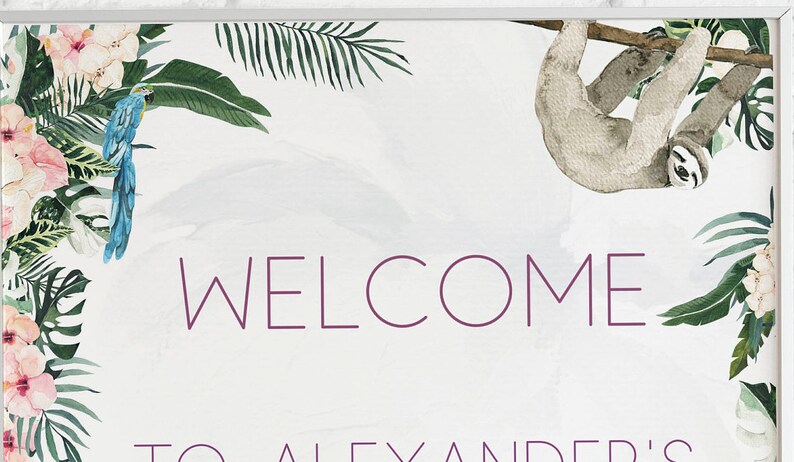Editable Jungle Sign Jungle Welcome Sign Rainforest Party - Etsy