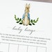 Minimal Peter Rabbit Baby Shower Peter Rabbit Bingo Rabbit - Etsy