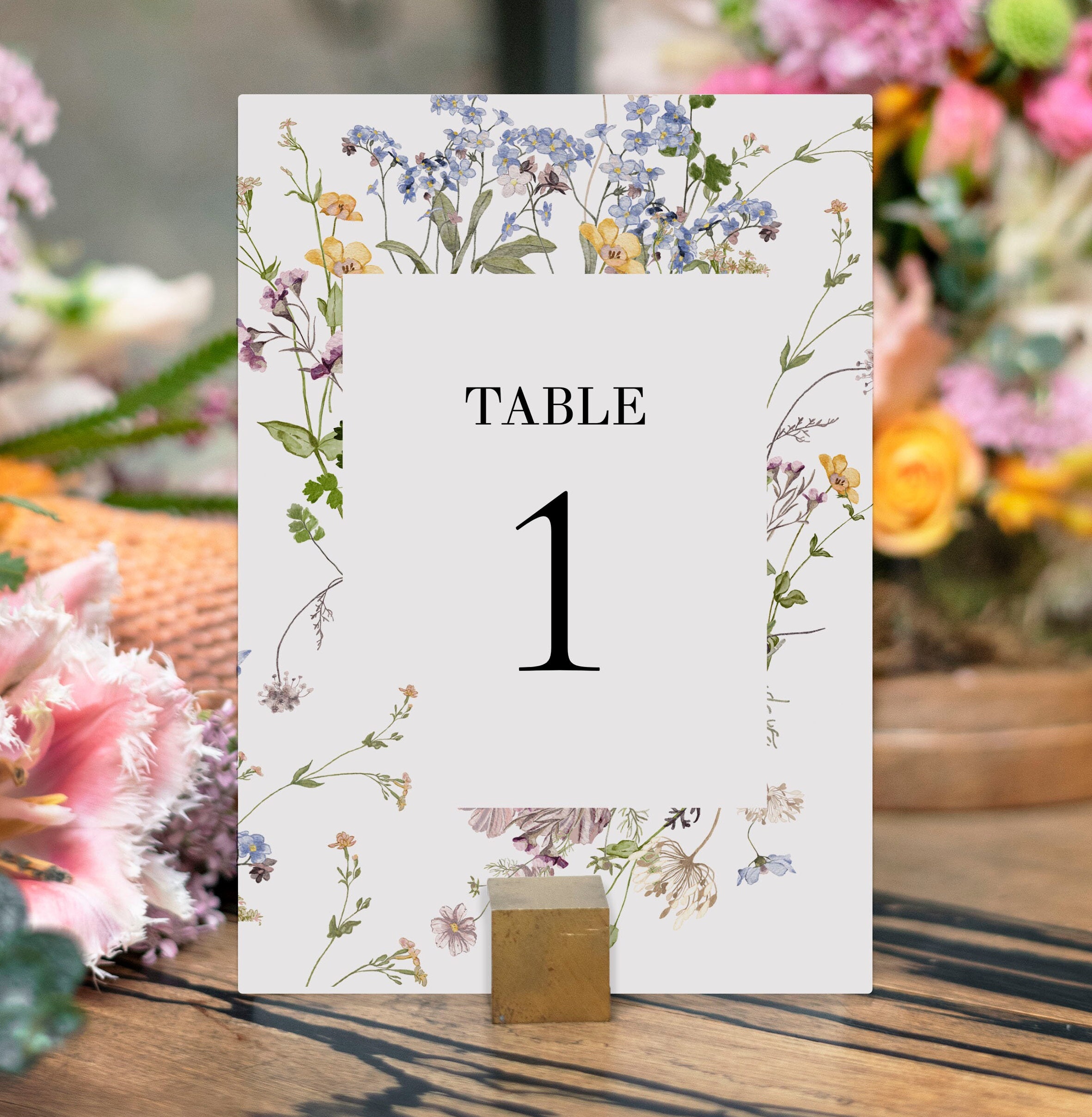 Floral Table Numbers | Wild Flower Table Numbers | Pressed Flower ...