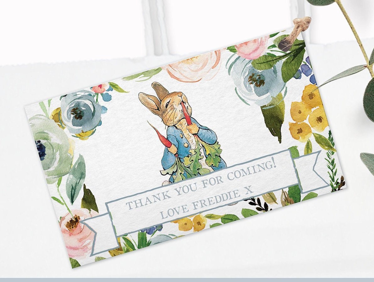 Peter Rabbit Thank You Tags Peter Rabbit Gift Tags Birthday - Etsy UK