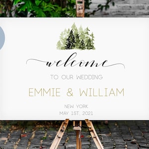 Editable Forest Wedding Welcome Sign Woodland Wedding - Etsy