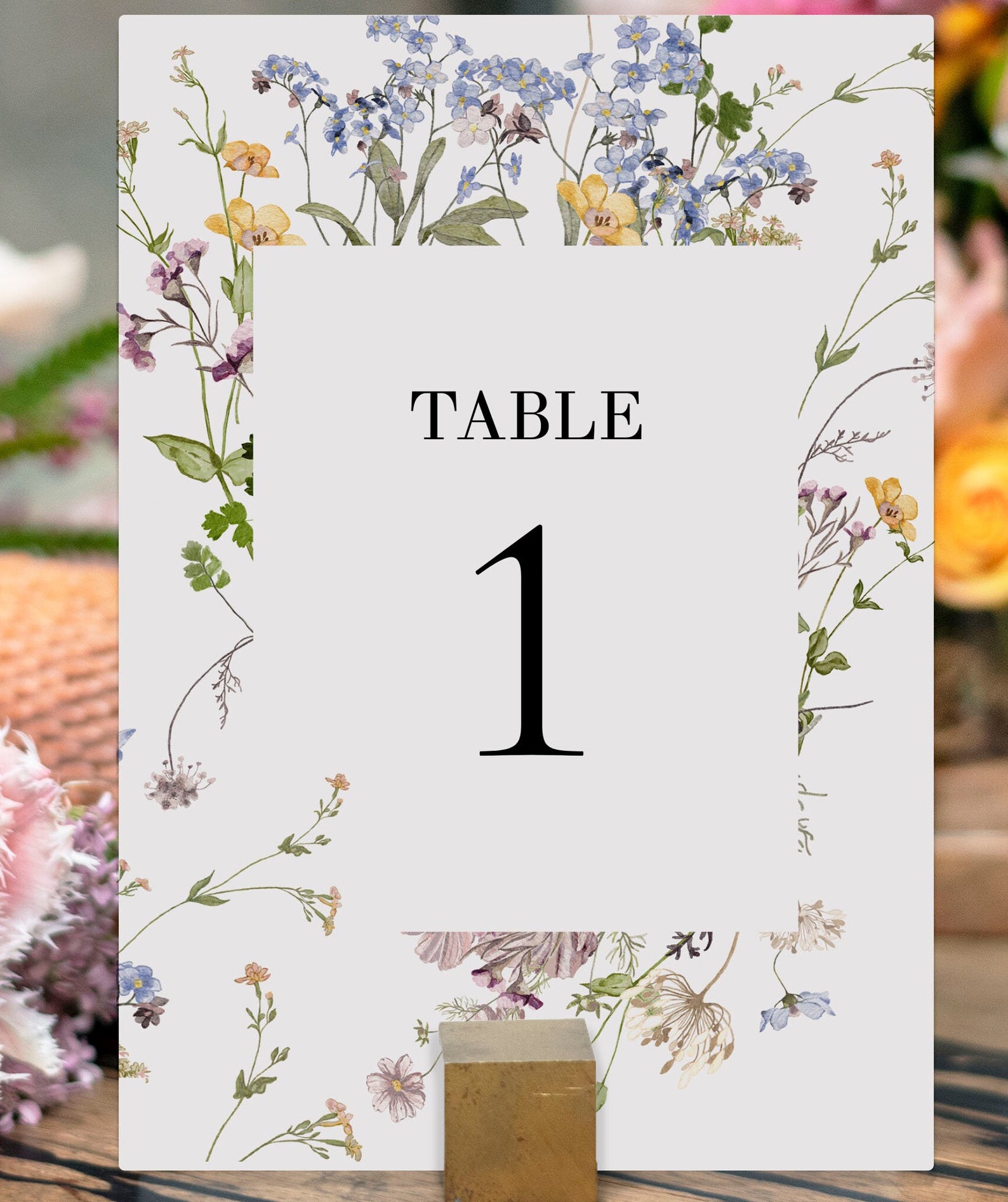 Floral Table Numbers | Wild Flower Table Numbers | Pressed Flower ...