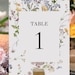 Floral Table Numbers | Wild Flower Table Numbers | Pressed Flower ...