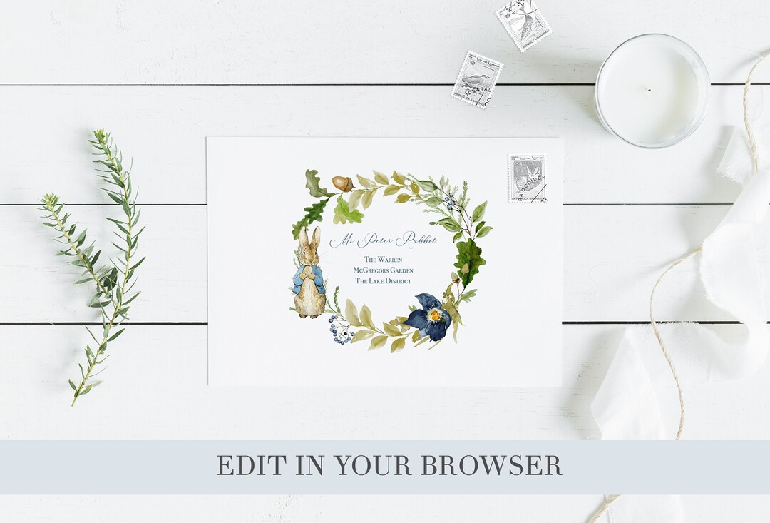Peter Rabbit Envelope Template | Peter Rabbit Return Address Envelope ...