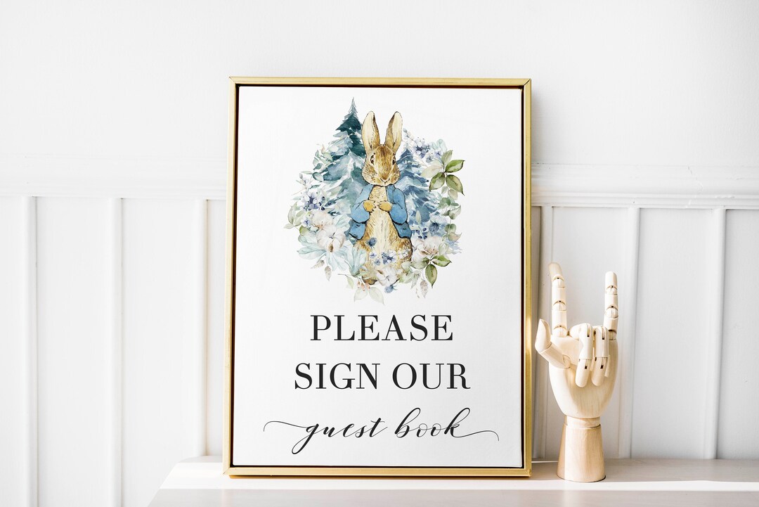 Peter Rabbit Baby Shower Sign | Peter Rabbit Birthday Sign | Winter ...