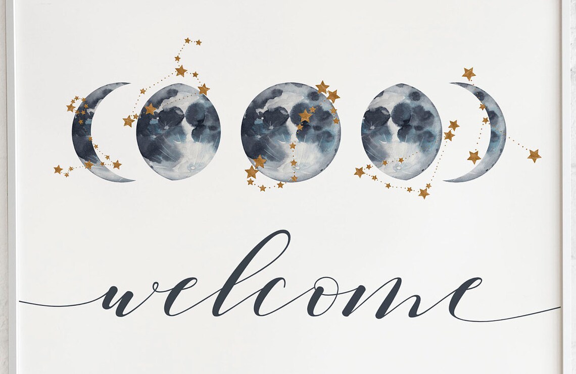 Moon Welcome Sign Moon Baby Shower Moon Birthday Moon - Etsy