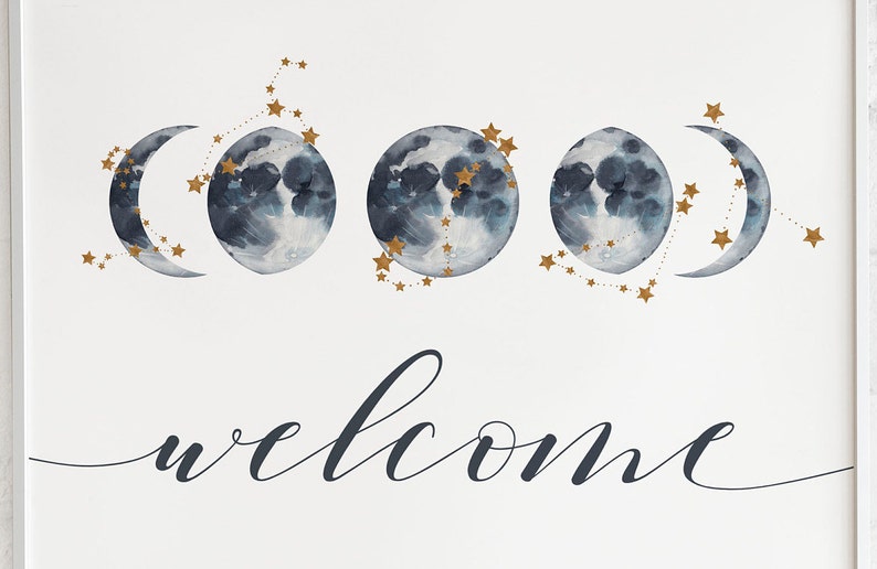 Moon Welcome Sign Moon Baby Shower Moon Birthday Moon - Etsy