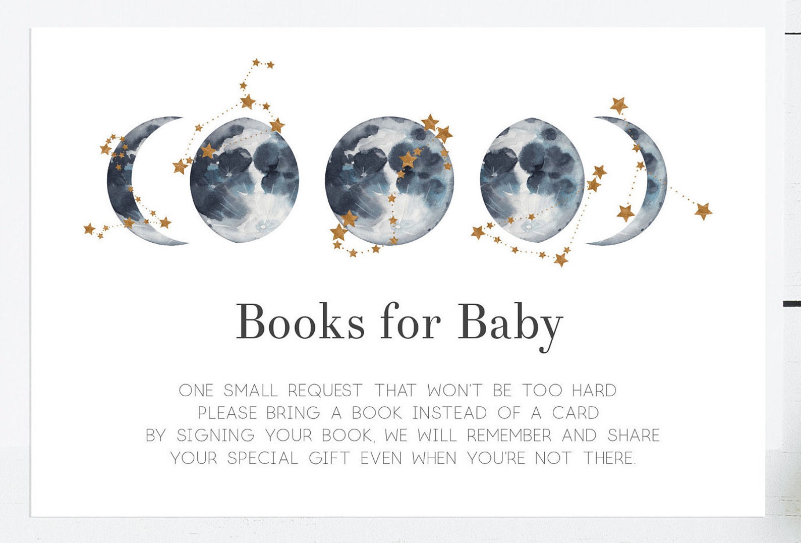 Moon Baby Shower Moon Book Request Celestial Baby Shower - Etsy