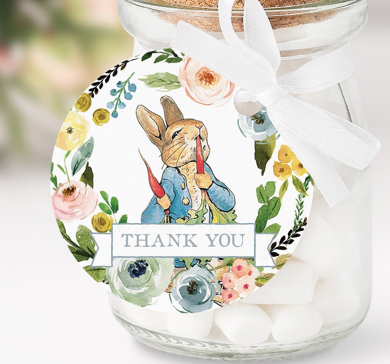 Peter Rabbit Thank You Tags Gift Tags Birthday Favours Instant - Etsy