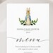 Peter Rabbit Menu Peter Rabbit Baby Shower Rabbit Baby Baptism Minimal ...