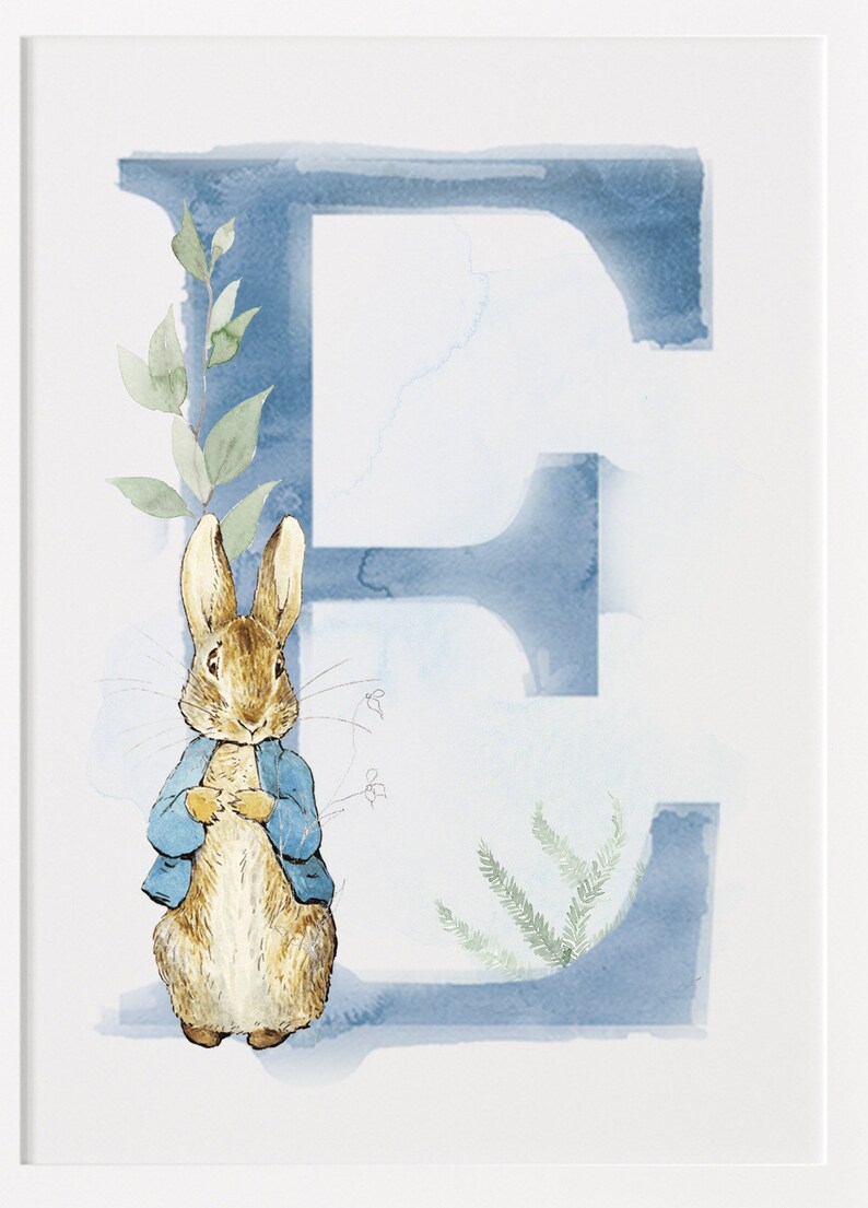 Peter Rabbit Nursery Printable Peter Rabbit Initial Print | Etsy