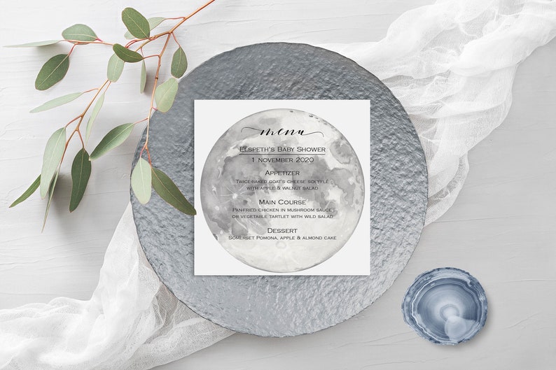 Moon Menu Editable Moon Menu Full Moon Party Celestial - Etsy