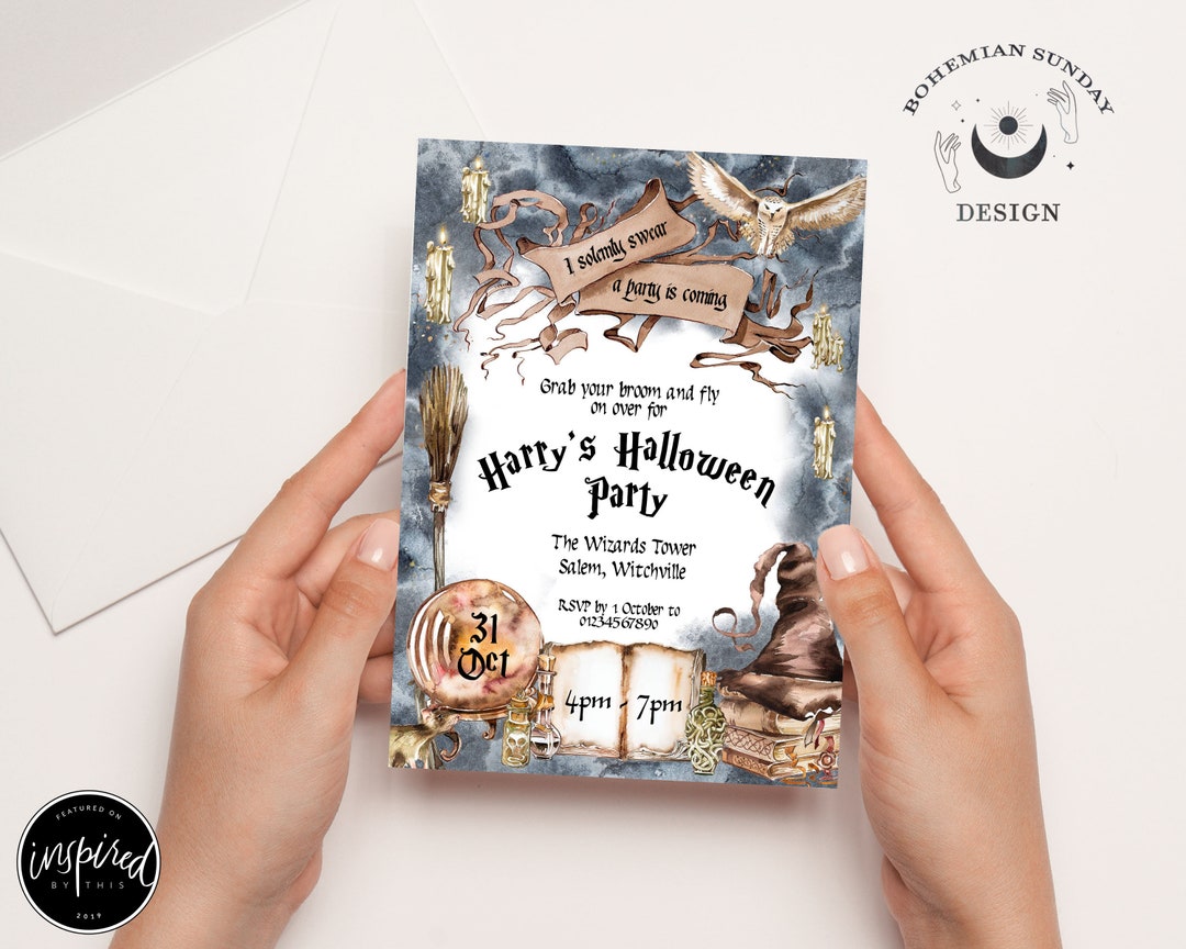 Magic School Invitation | Halloween Wizard Birthday Invitation | Witch ...