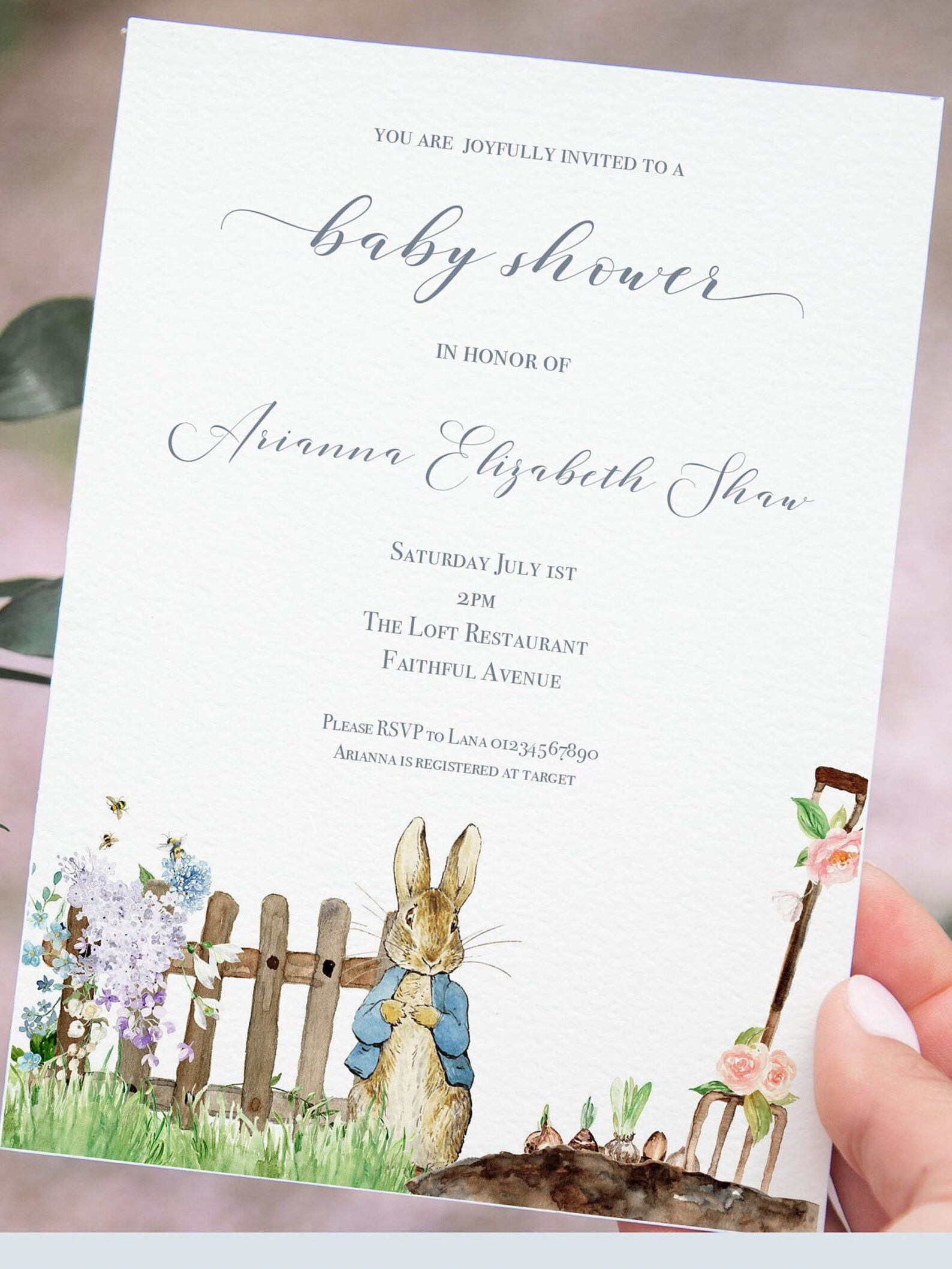 Peter Rabbit Baby Shower Invitation Peter Rabbit Baptism Invitation ...