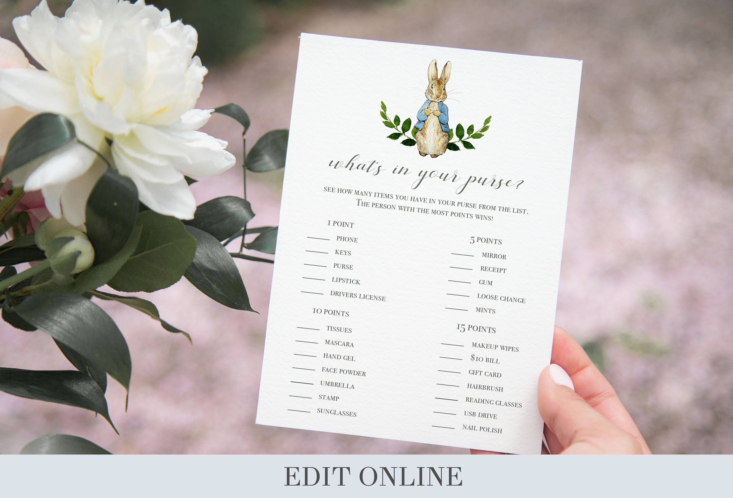 Peter Rabbit Baby Shower Game Peter Rabbit What's in - Etsy UK