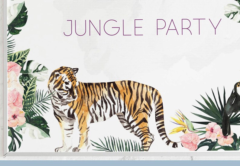 Editable Jungle Sign Jungle Welcome Sign Rainforest Party | Etsy