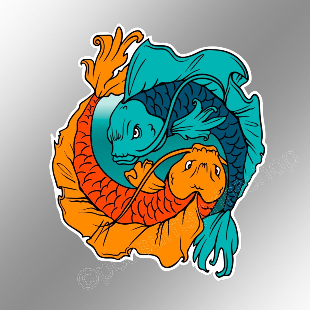 Yin Yang Koi Fish Good Fortune Feng Shui Decal Bumper Sticker ...