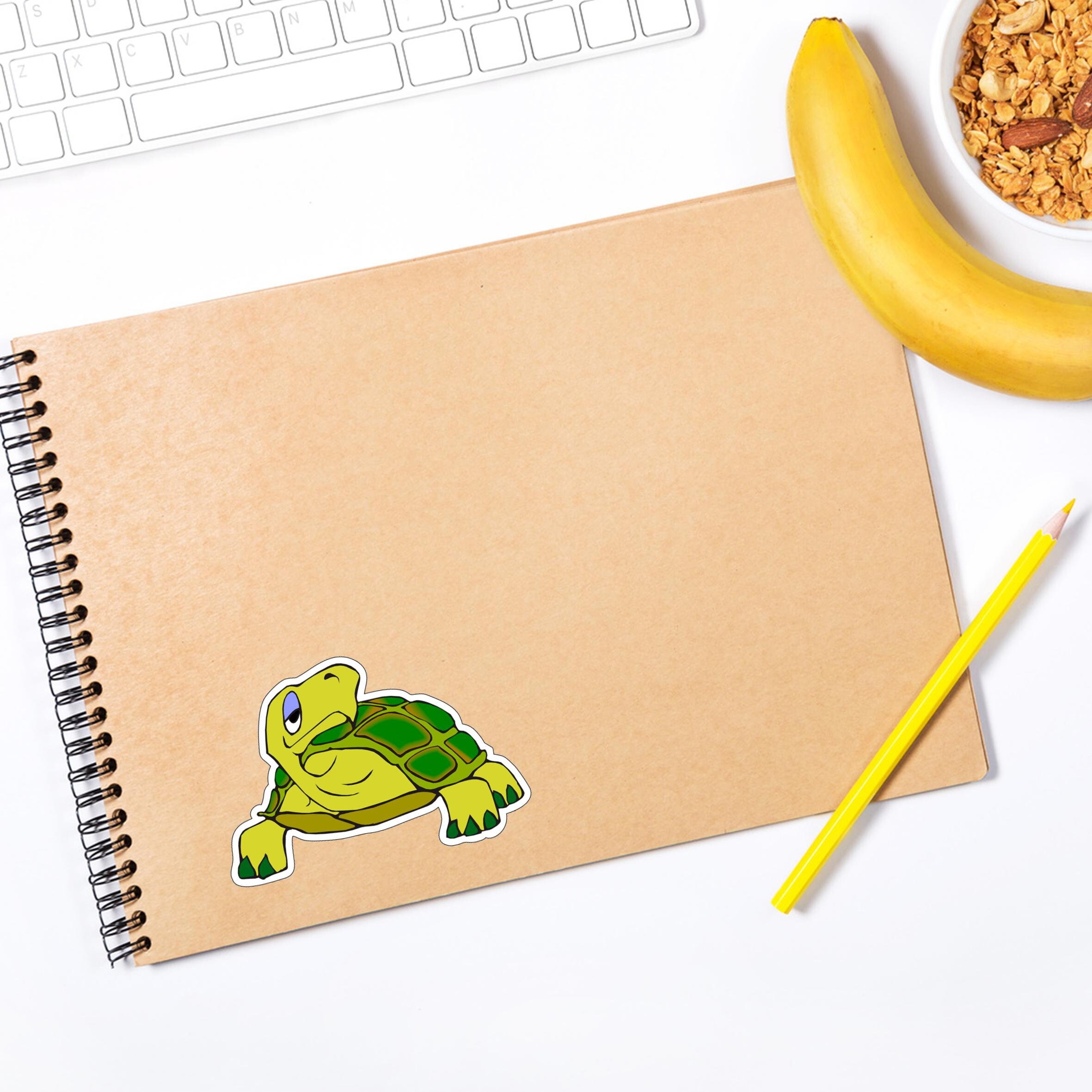 Green turtle vinyl sticker sea turtles laptop stickers | Etsy