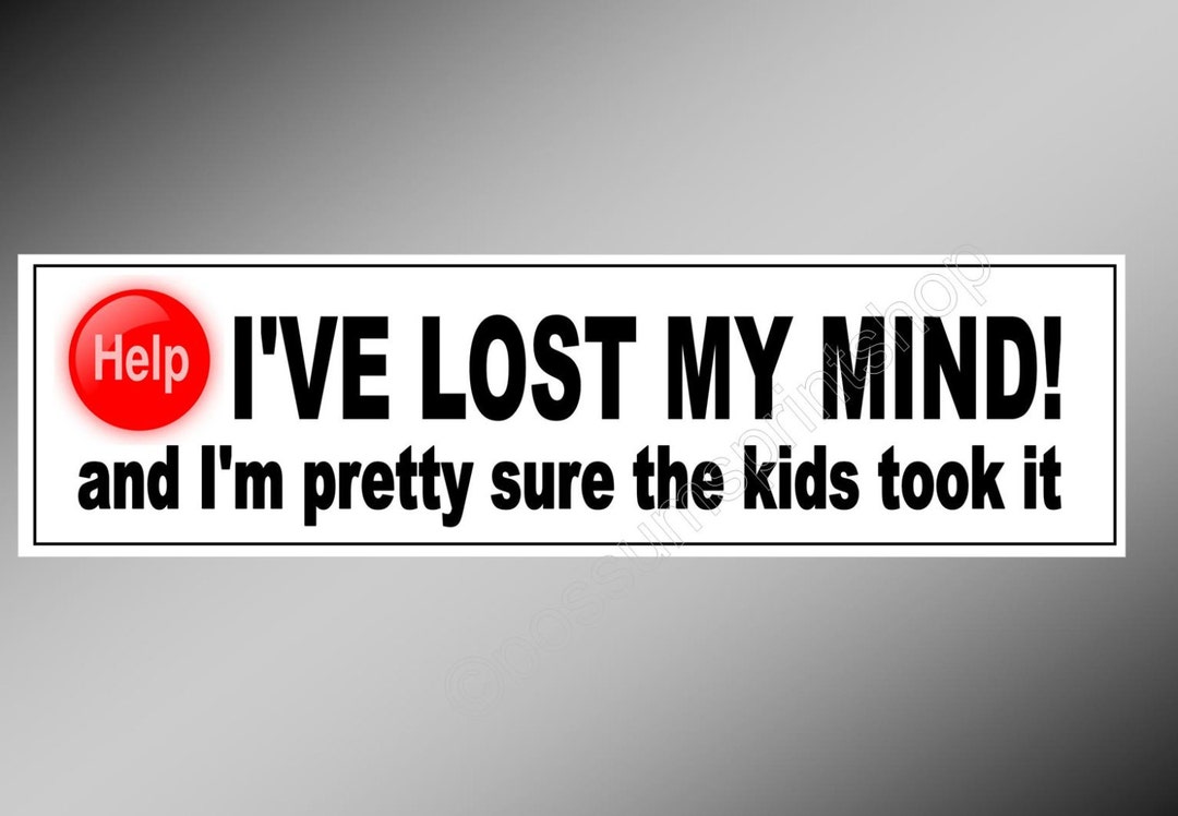 Funny Bumper Sticker Decal. I've Lost My Mind and I'm Pretty Sure the ...