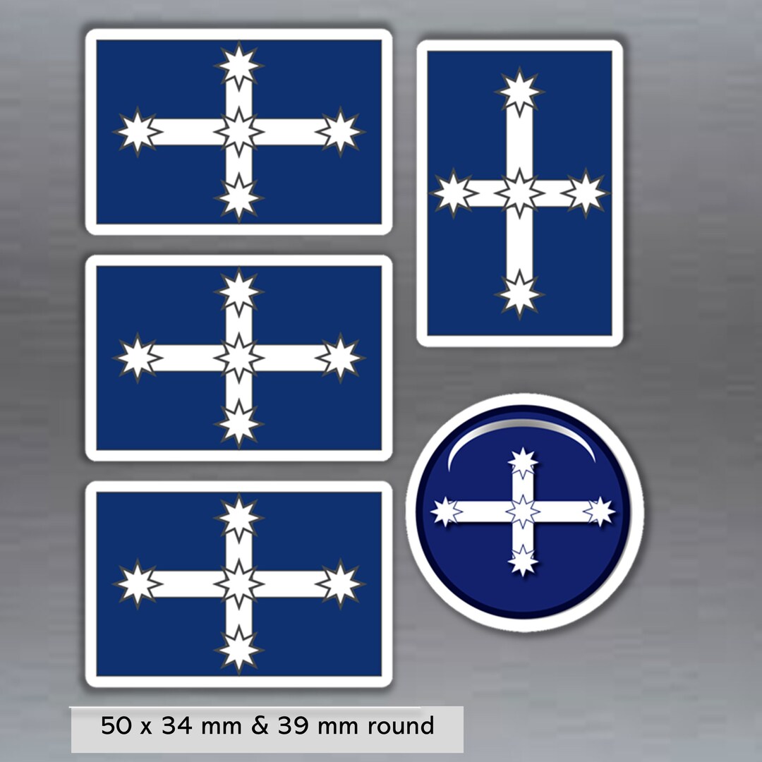 5 Small Australian Eureka Stockade Flag Vinyl Stickers 50 X 34 Mm & 39 ...
