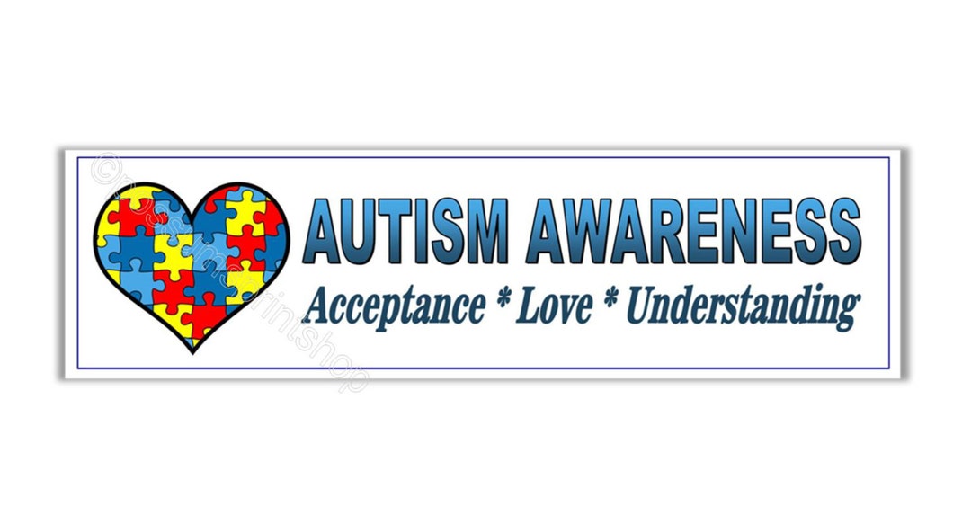 Autism Awareness Car Bumper Sticker Acceptance Love Heart - Etsy