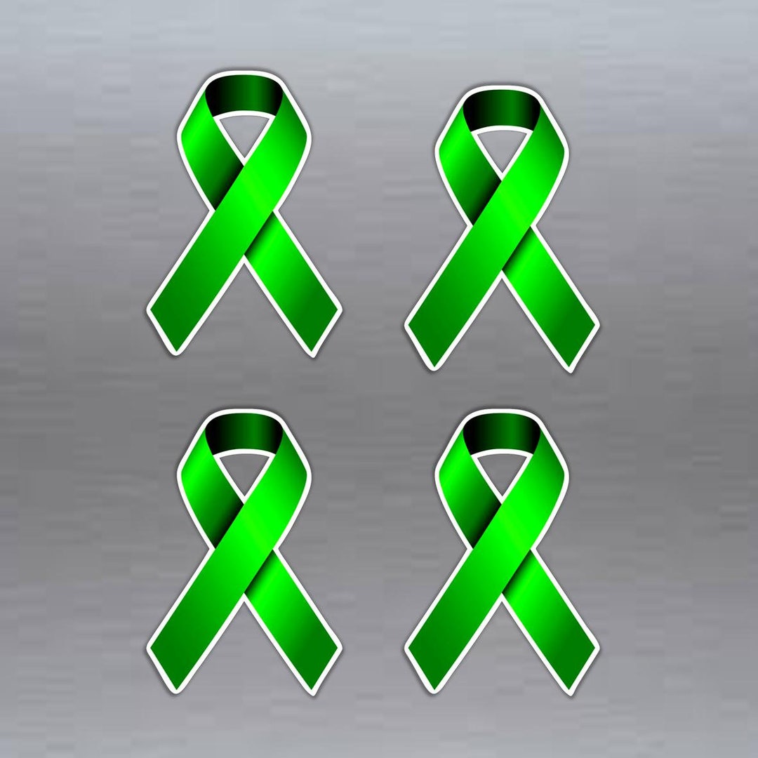 4 X Green Ribbon Mental Health Awareness Ribbon Vinyl Sticker for Car ...
