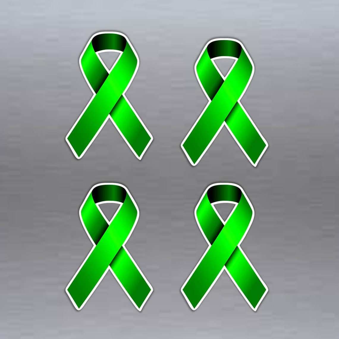 4 X Green Ribbon Mental Health Awareness Ribbon Vinyl Sticker | Etsy