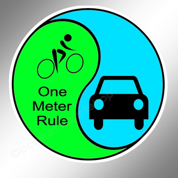 Bike Safety Decal Bumper Sticker a Yin Yang Design Promoting | Etsy