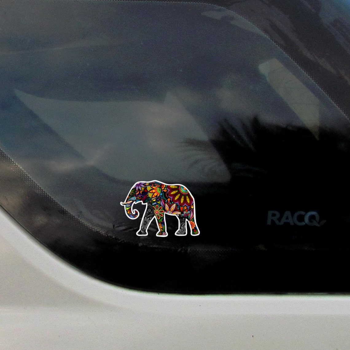 Elephant Colorful Vinyl Stickers / Car Sticker / Laptop - Etsy