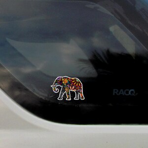 Elephant Colorful Vinyl Stickers / Car Sticker / Laptop Sticker/ Bumper ...