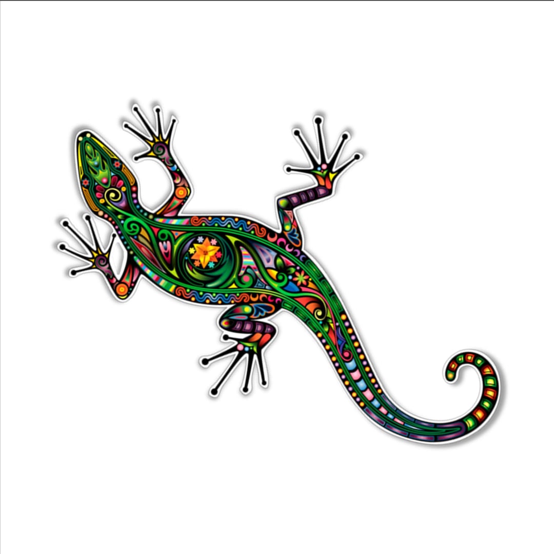 Colorful Gecko / Lizard Vinyl Sticker. for Car Bumper, Laptop, Device ...