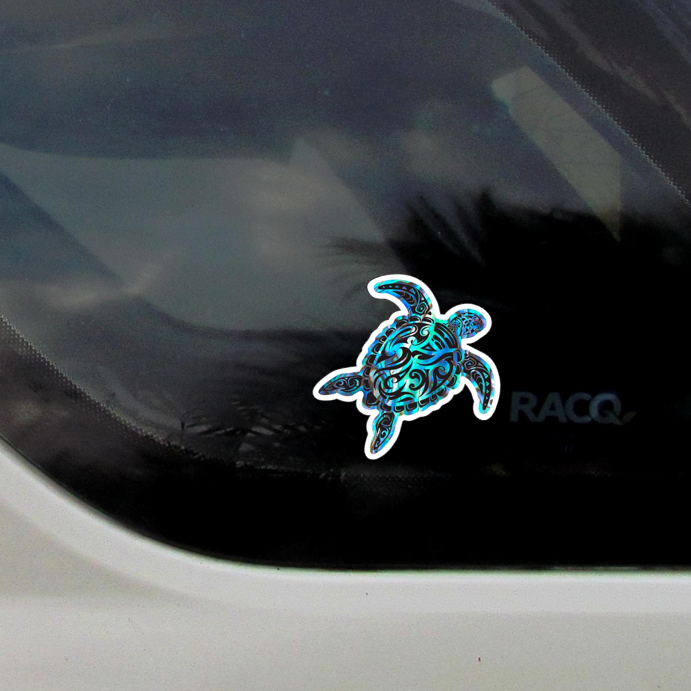 Sea turtle vinyl sticker tribal paua abalone colors laptop | Etsy