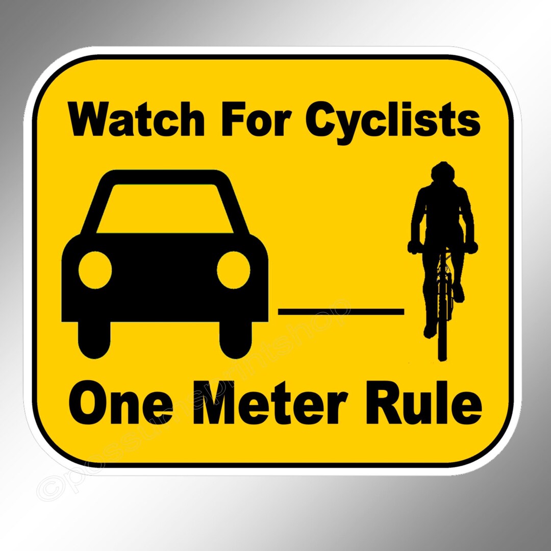 Bike Safety Decal Car Bumper Sticker - Watch for Cyclists One Meter ...