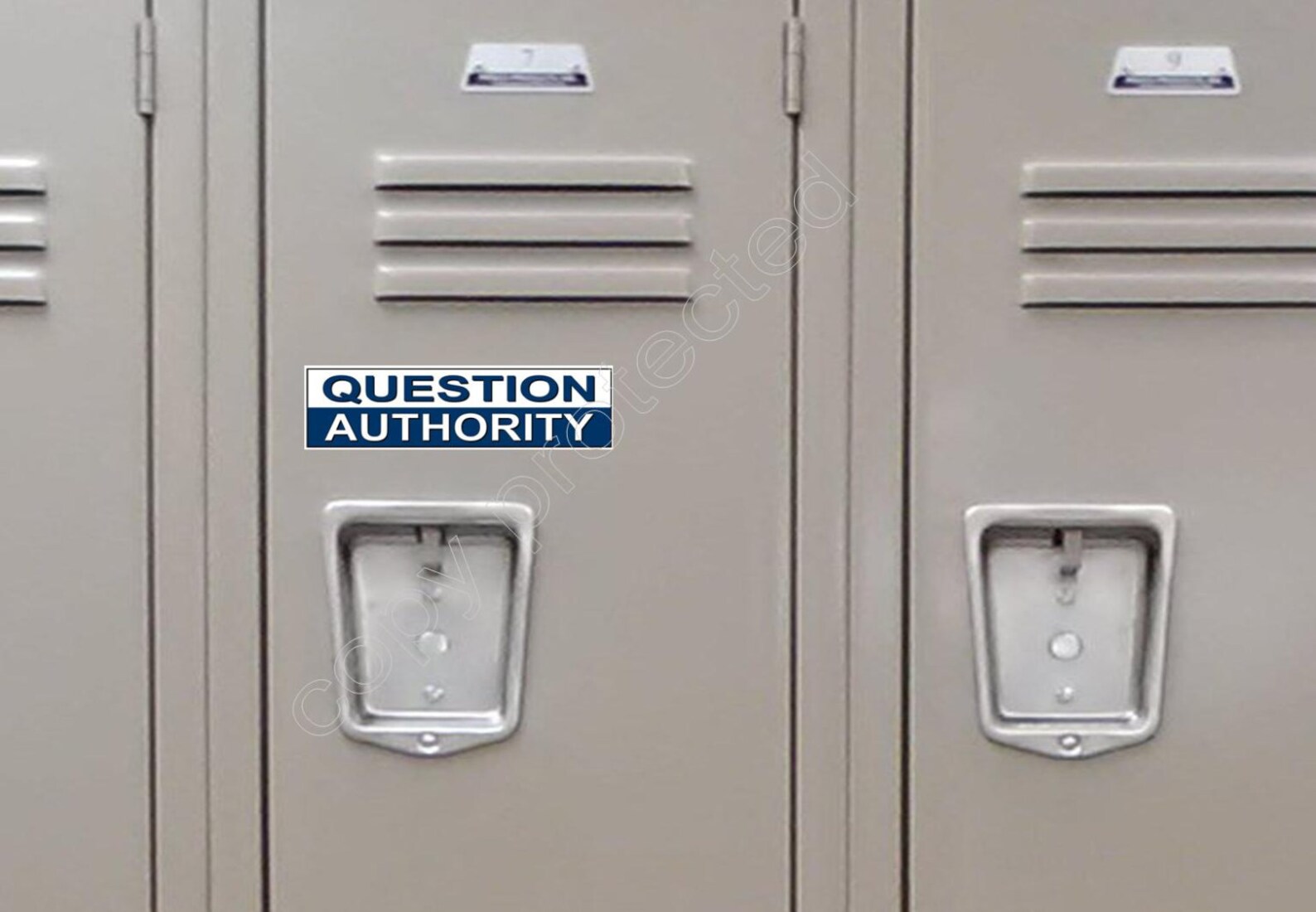 Political Bumper Stickers.question AUTHORITY Vinyl Car Decal in Blue ...