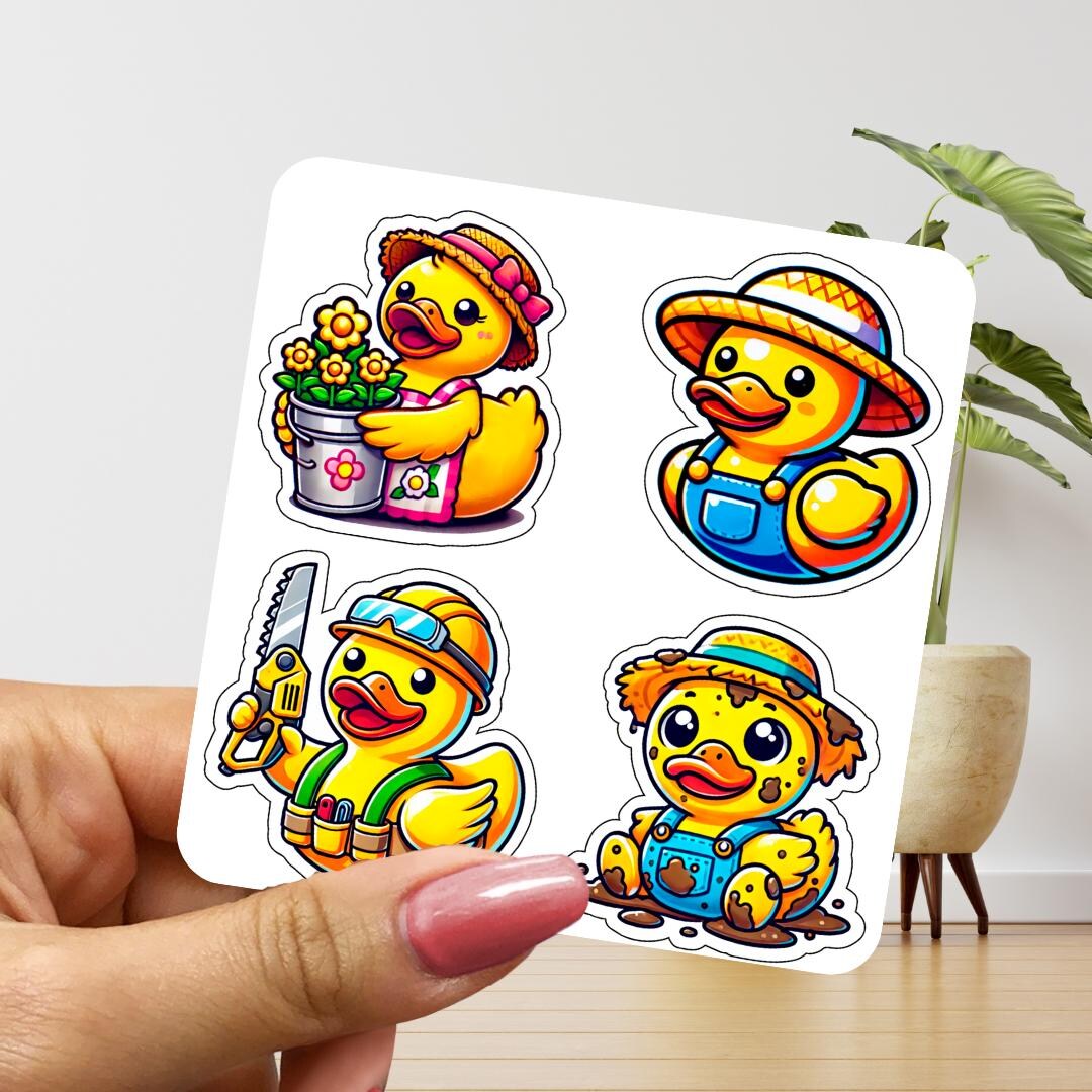 Fun Rubber Duckie Vinyl Sticker Set - Country Ducks Set TWO – Collect ...